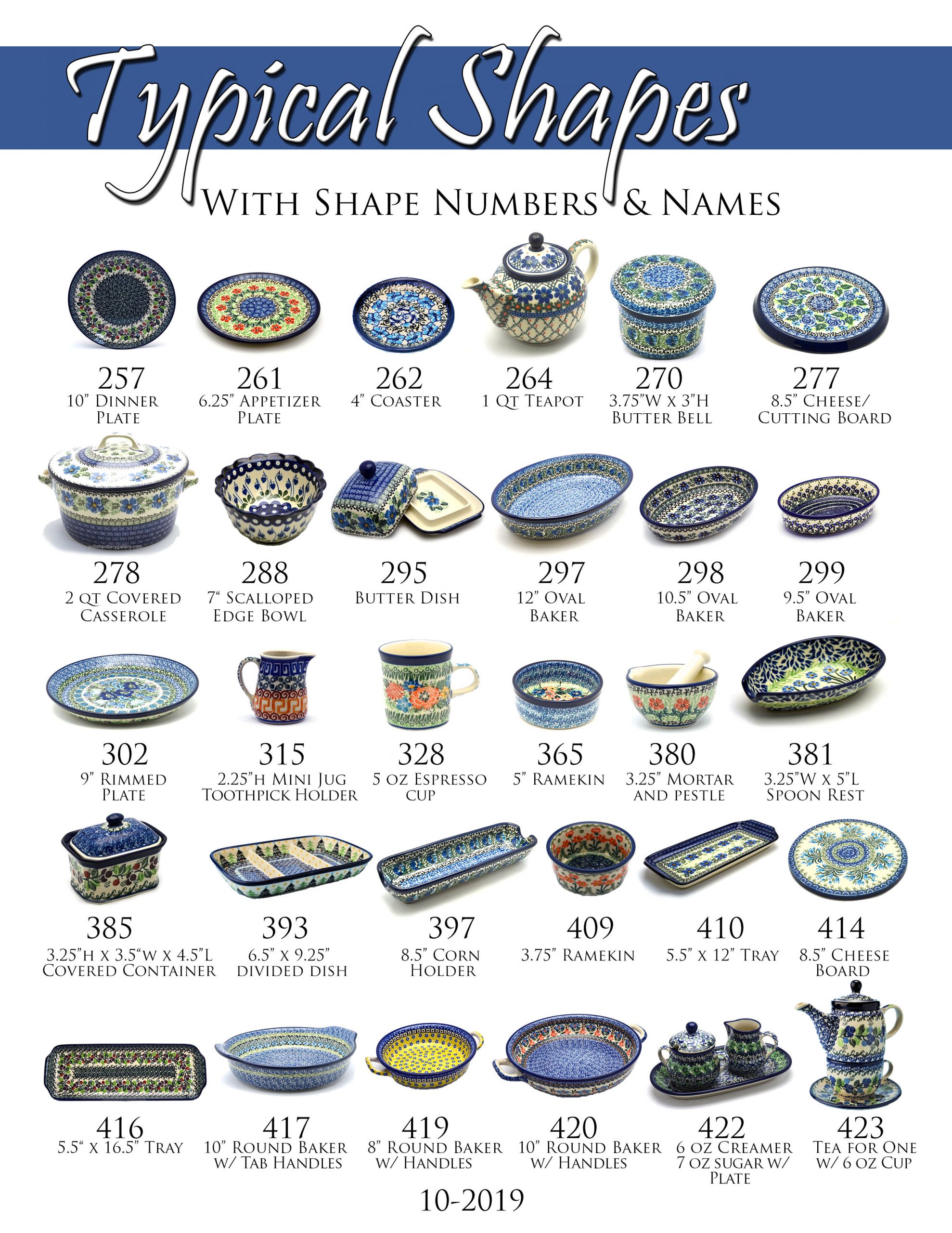 Pottery Shapes – Gettysburg Polish Pottery