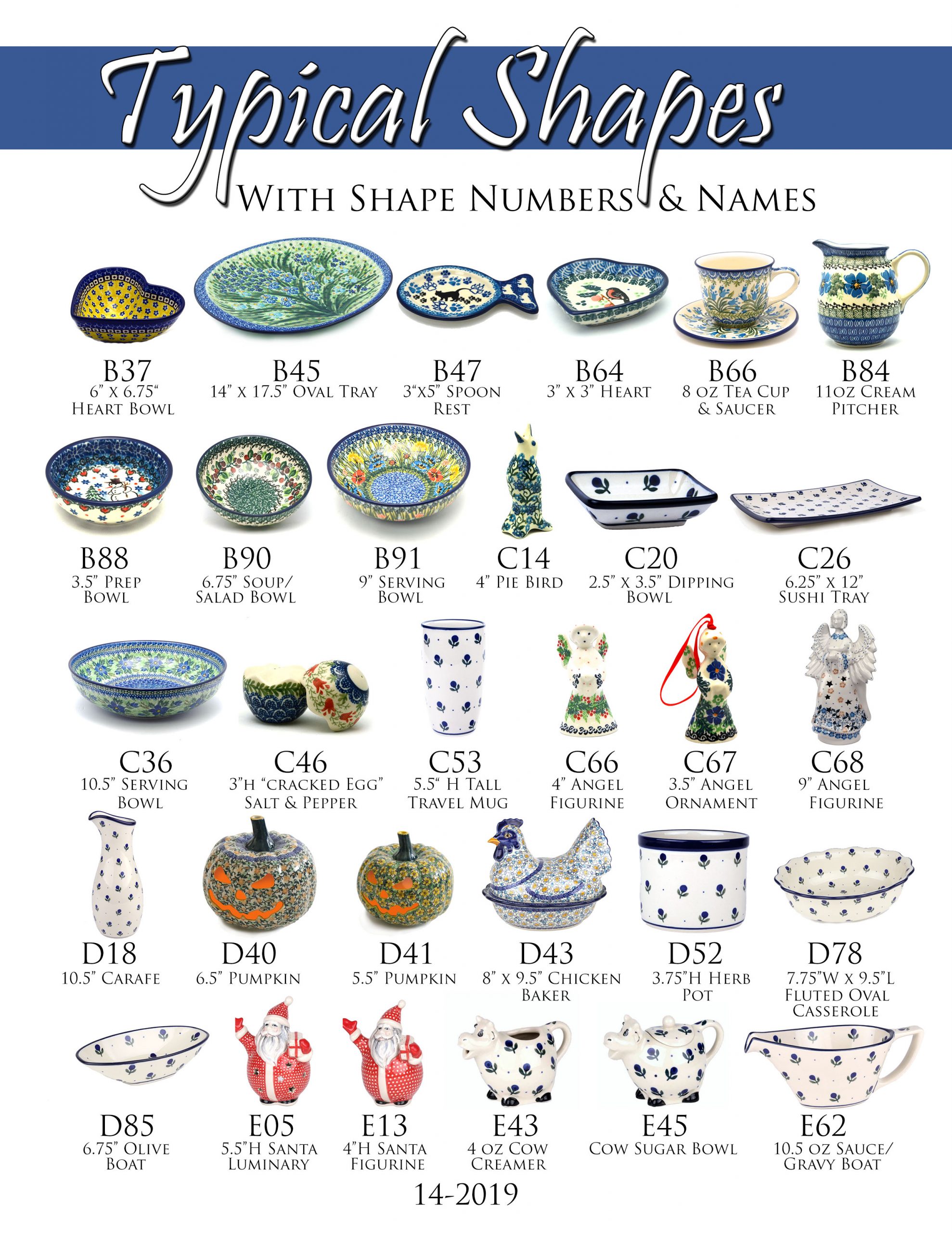 Pottery Shapes – Gettysburg Polish Pottery